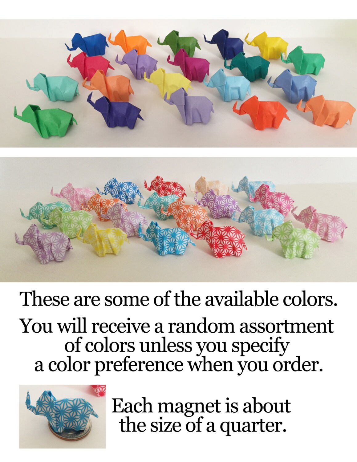 Set of 5 Origami Elephant Magnets Elephant Refrigerator - Etsy