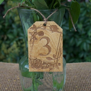 Vintage Tag, Table Number, Floral Table Numbers, Wine Tag, Wedding ...