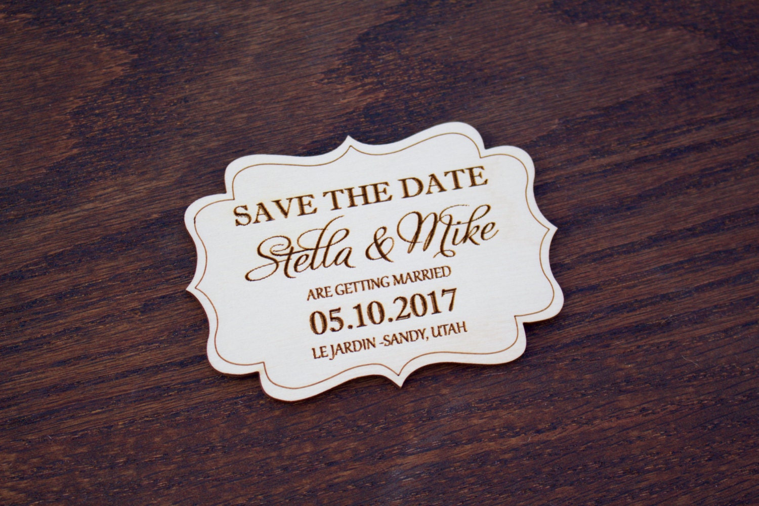 Luxury Wedding, Save the Date, Custom Save the Date, Wood Magnets ...
