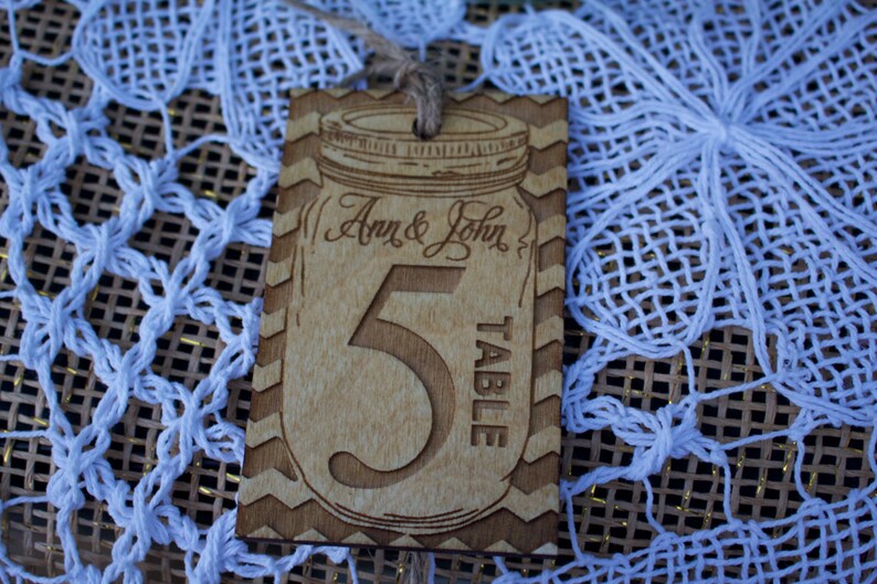 Mason Jar Tag, Table Number, Rustic Table Numbers, Wedding Table Number ...