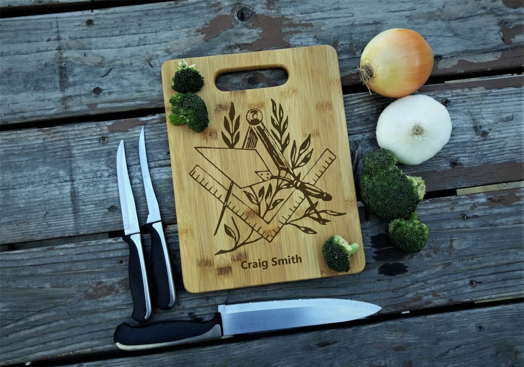 Custom Cutting Board, Masonic Trowel, Laser Engraved, Square and ...