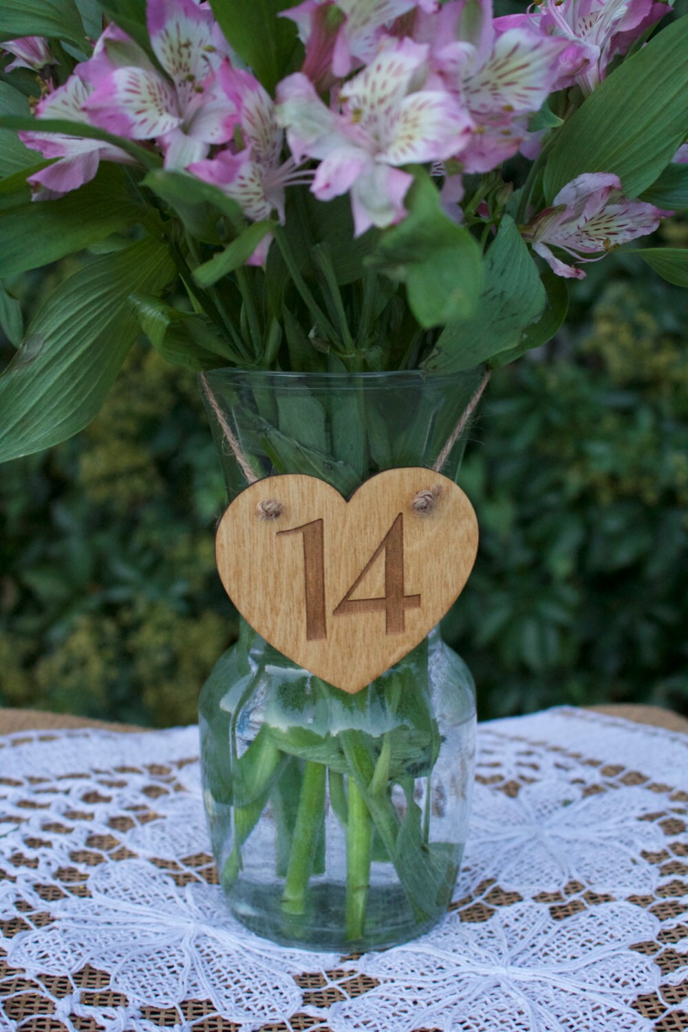 Heart table Number Tag Rustic table numbers Wine Tag | Etsy