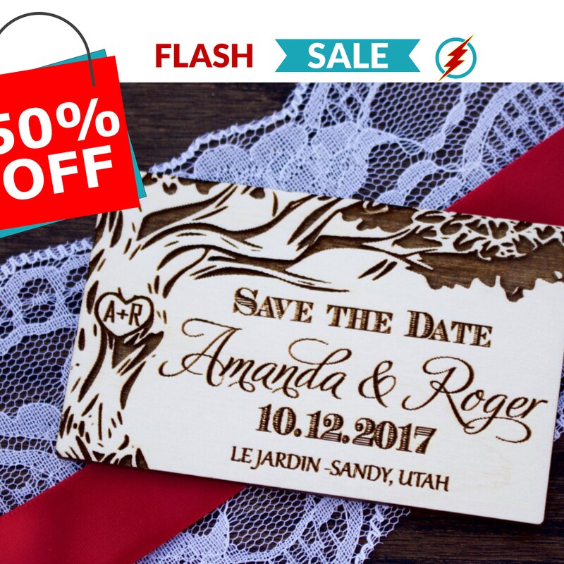 Wooden Save the Date - Etsy