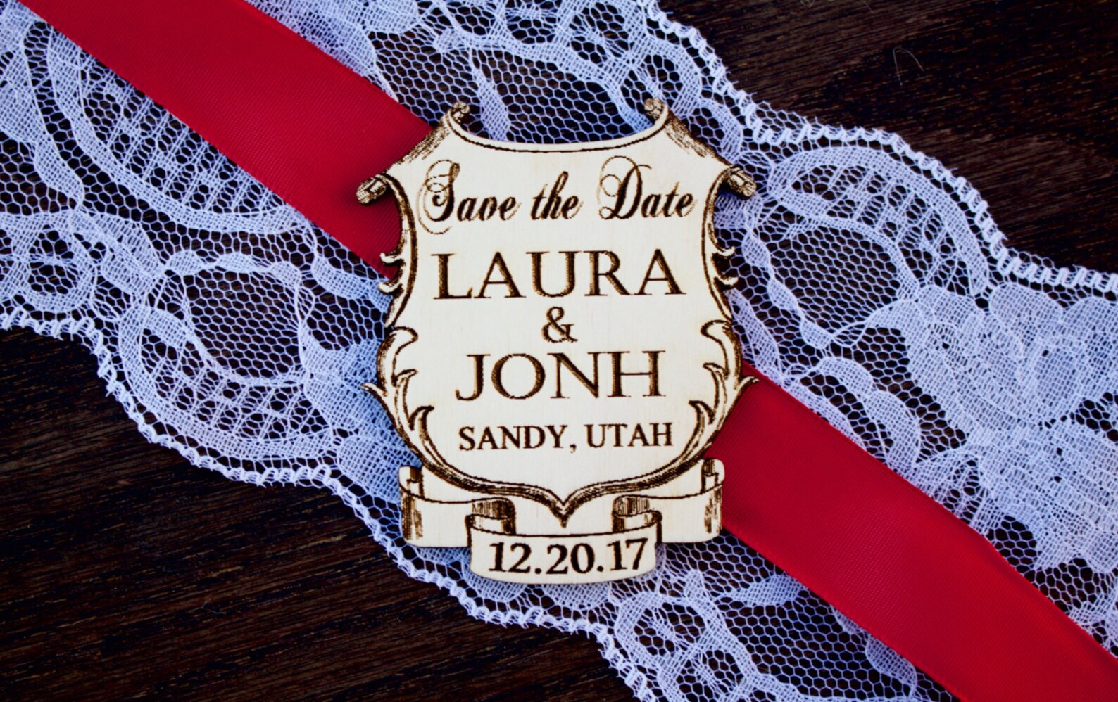 Vintage Crest Wedding Crest Rustic Wedding Wood Magnets - Etsy