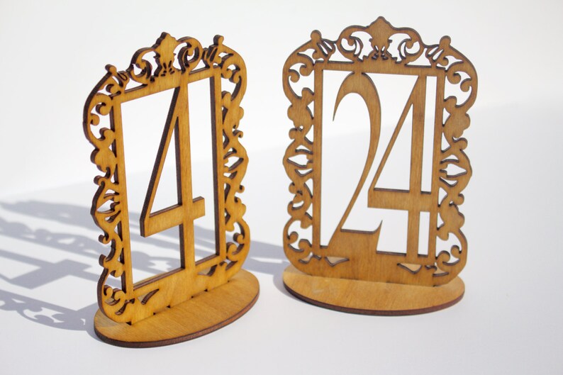Wedding Table Numbers, Wood Table Numbers, Laser Cut, Rustic, Table ...