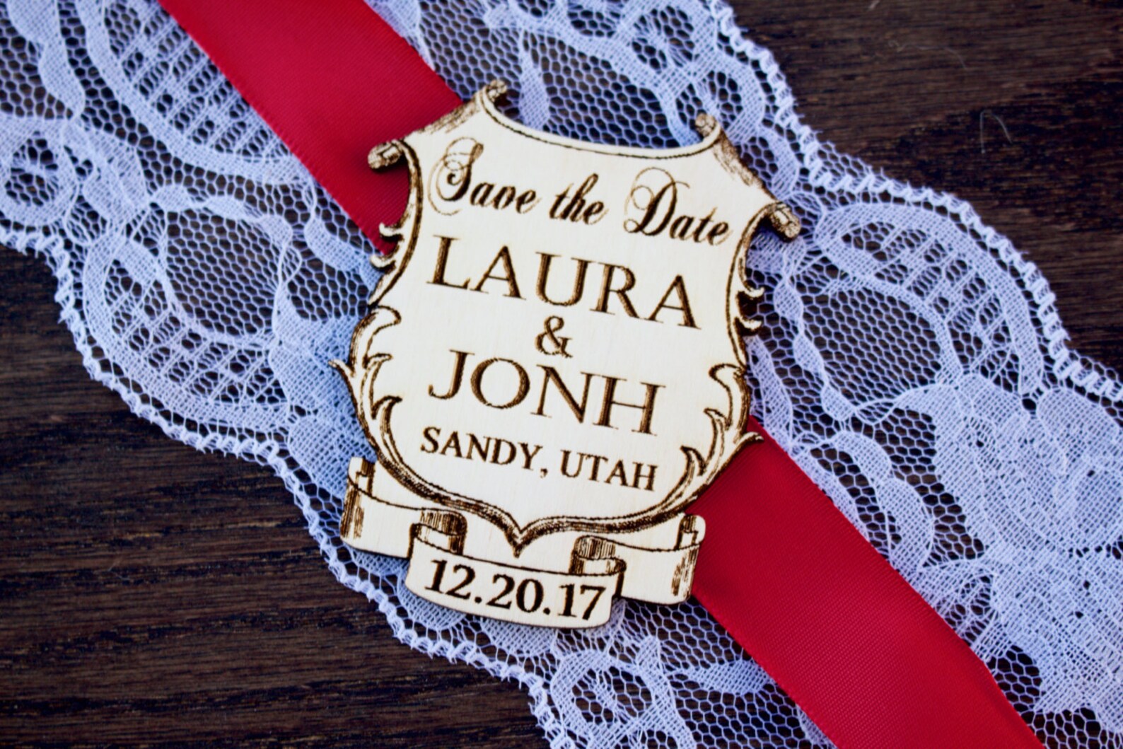 Vintage Crest Wedding Crest Rustic Wedding Wood Magnets - Etsy