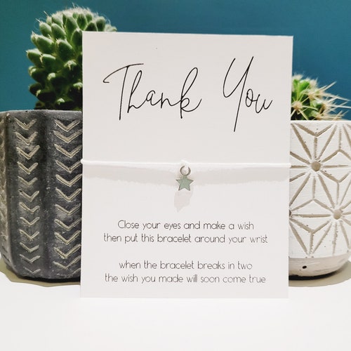 Thank You Card Thank You Gift Thank You Wish Bracelet - Etsy