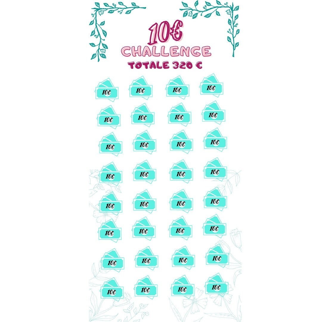 10 EURO Challenge Savings Challenge Trackers Printable Savings ...