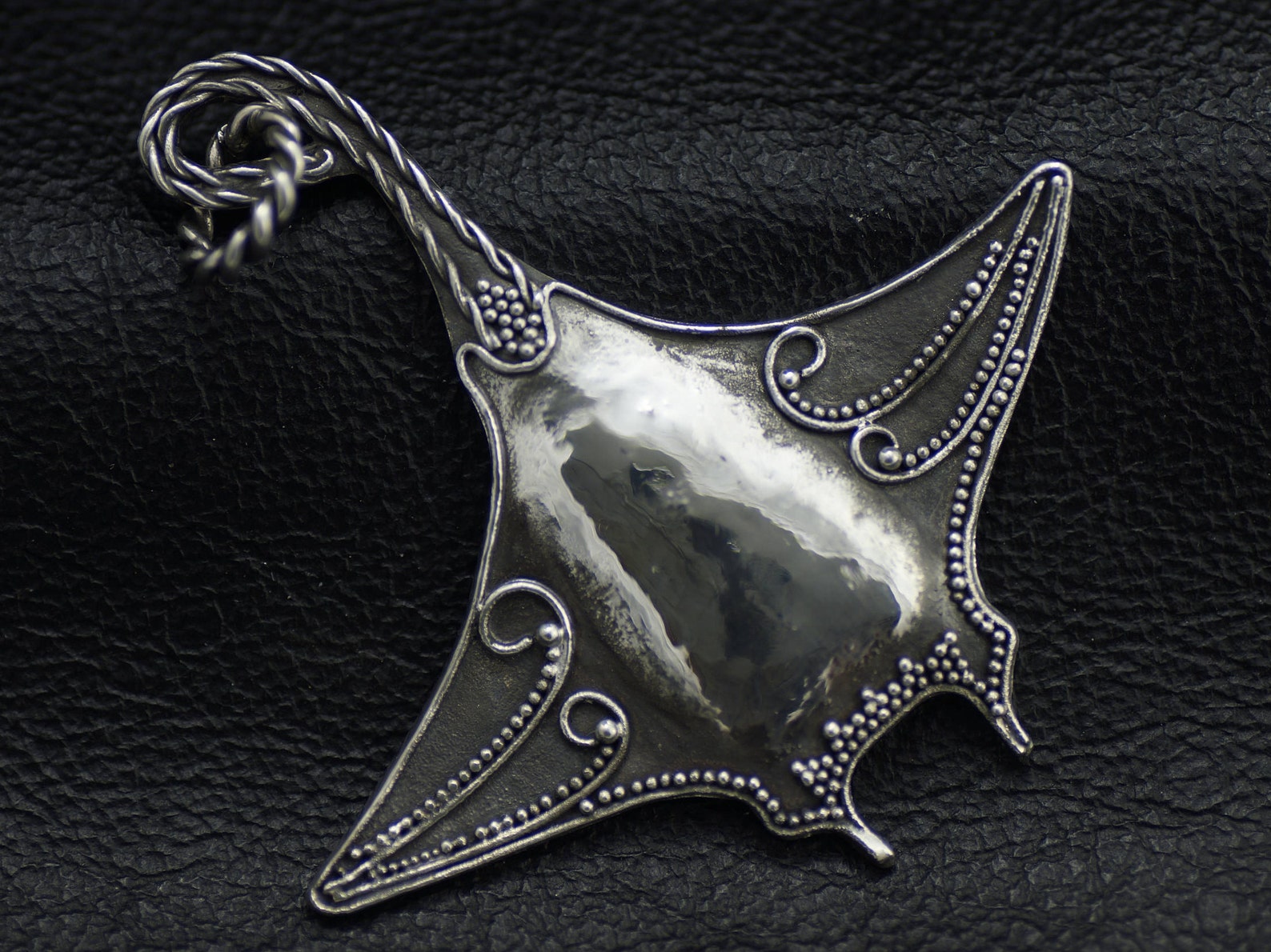 Fine Silver .999 Pure Manta Ray in Viking Style Granulation - Etsy
