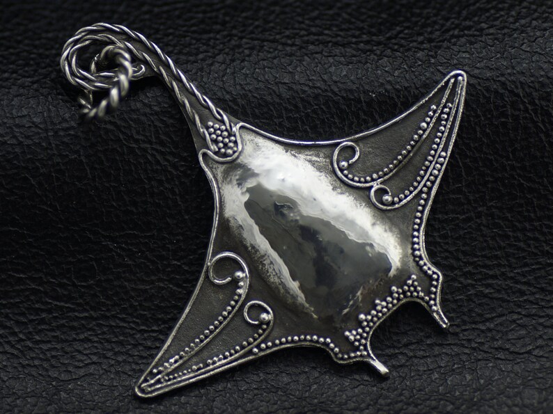 Fine Silver (.999 Pure) Manta Ray in Viking Style Granulation - Etsy