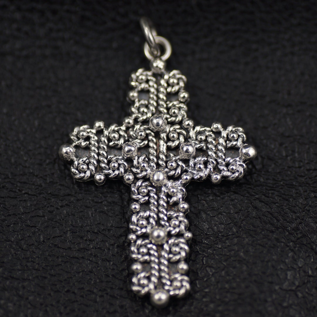Fused Fine Silver Cross Pendant in the Ancient Style - Etsy