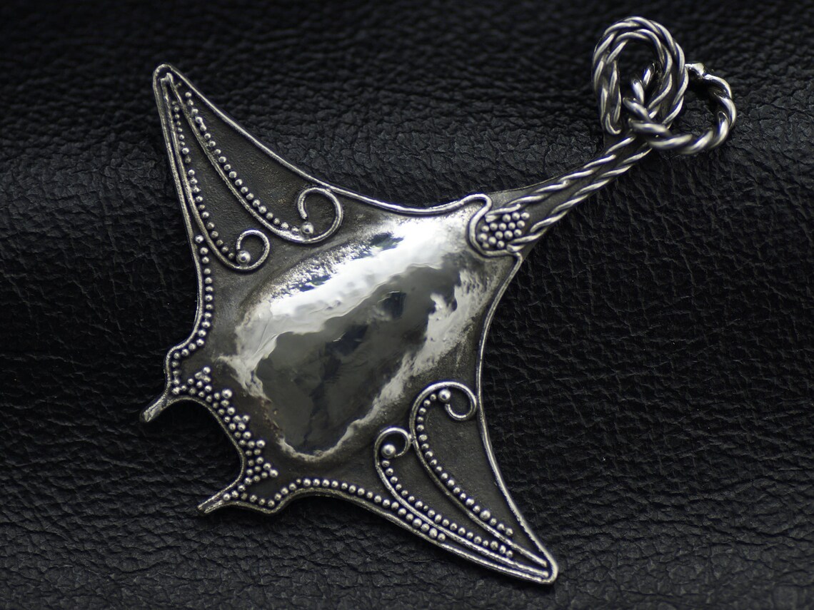 Fine Silver .999 Pure Manta Ray in Viking Style Granulation | Etsy