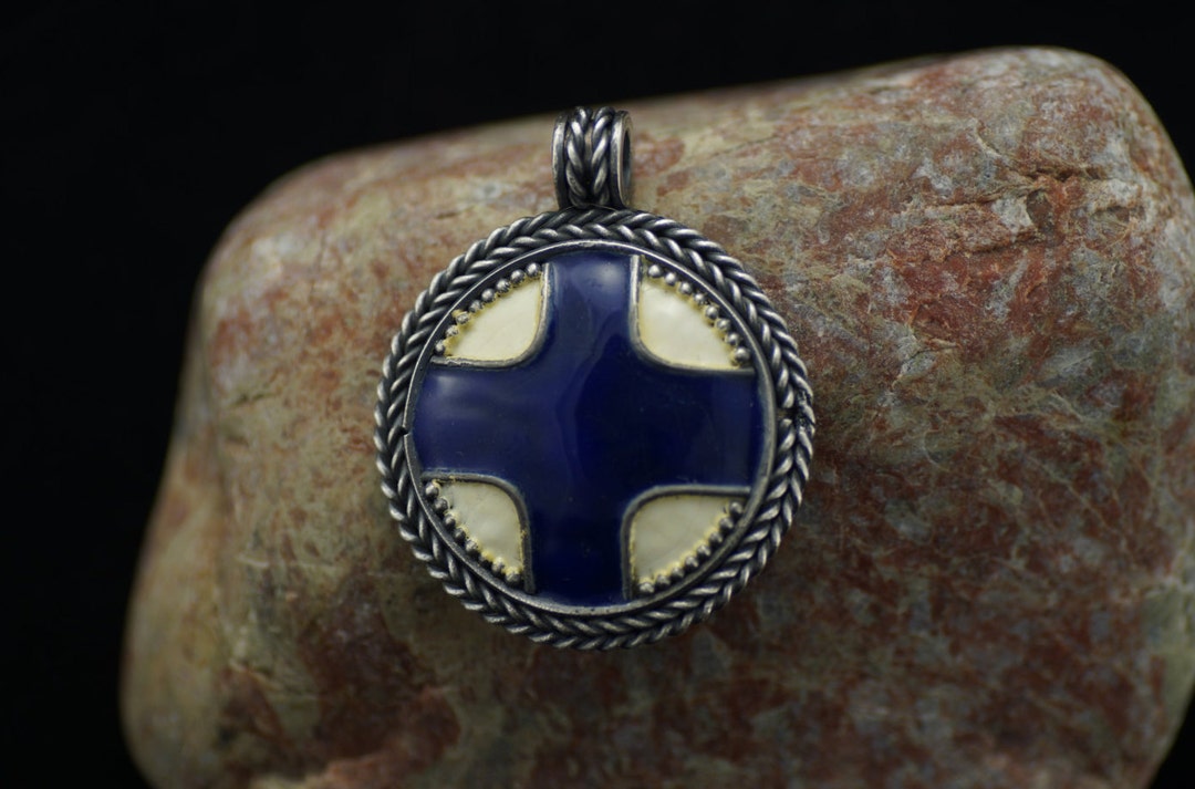Viking Style Pendant Enamel and Fine (.999 Pure) Silver - Etsy