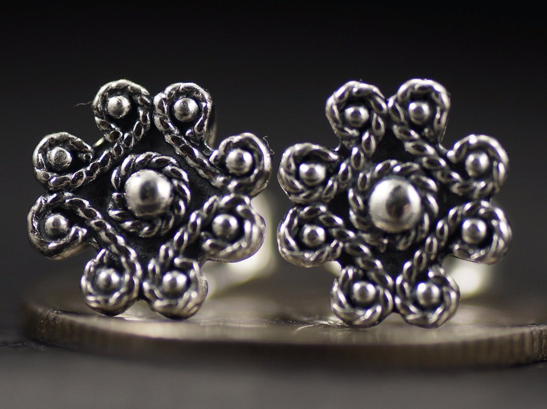 Fused and Granulated Fine .999 Pure Silver Cross Earrings With Sterling ...