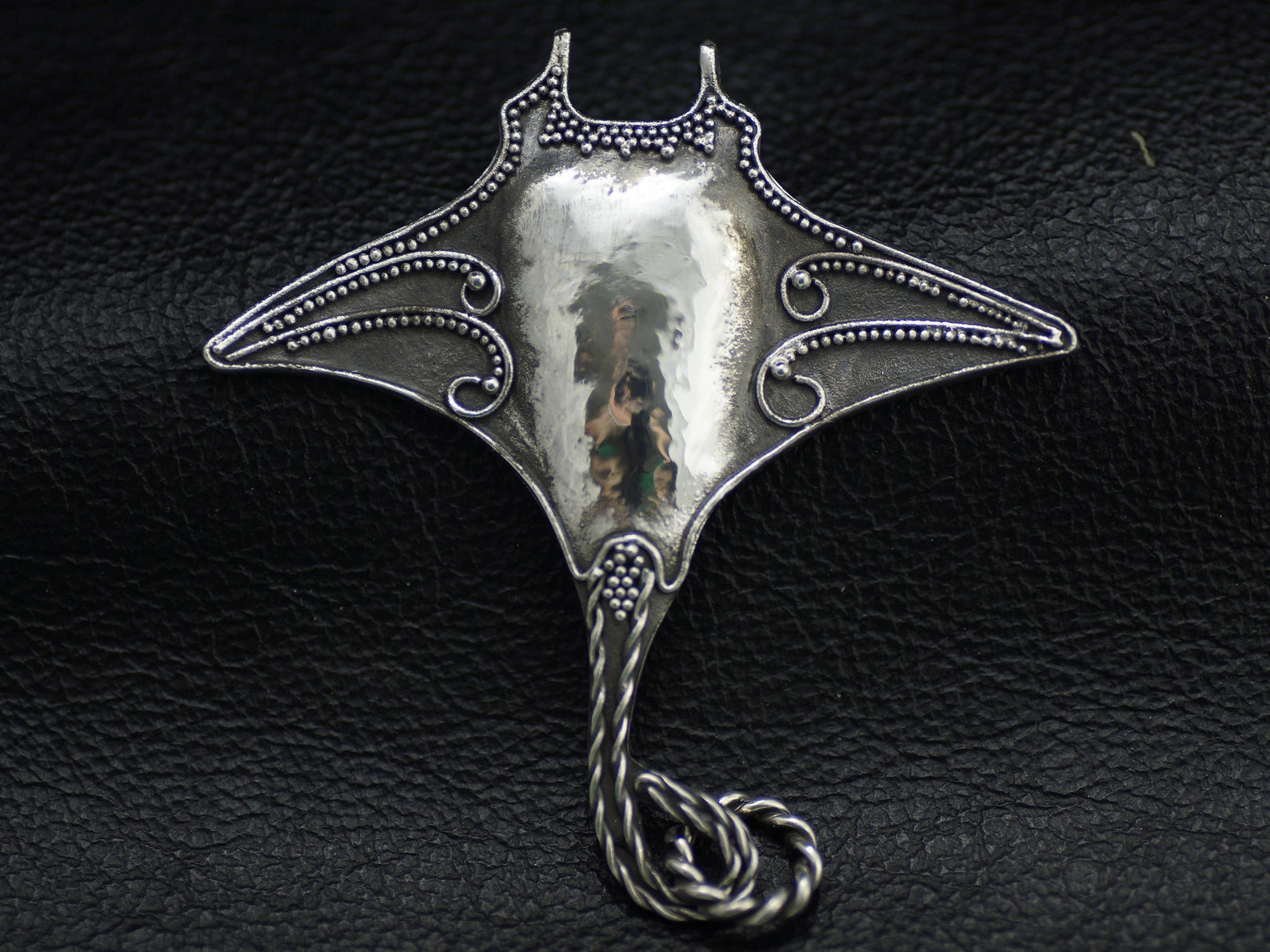 Fine Silver .999 Pure Manta Ray in Viking Style Granulation | Etsy