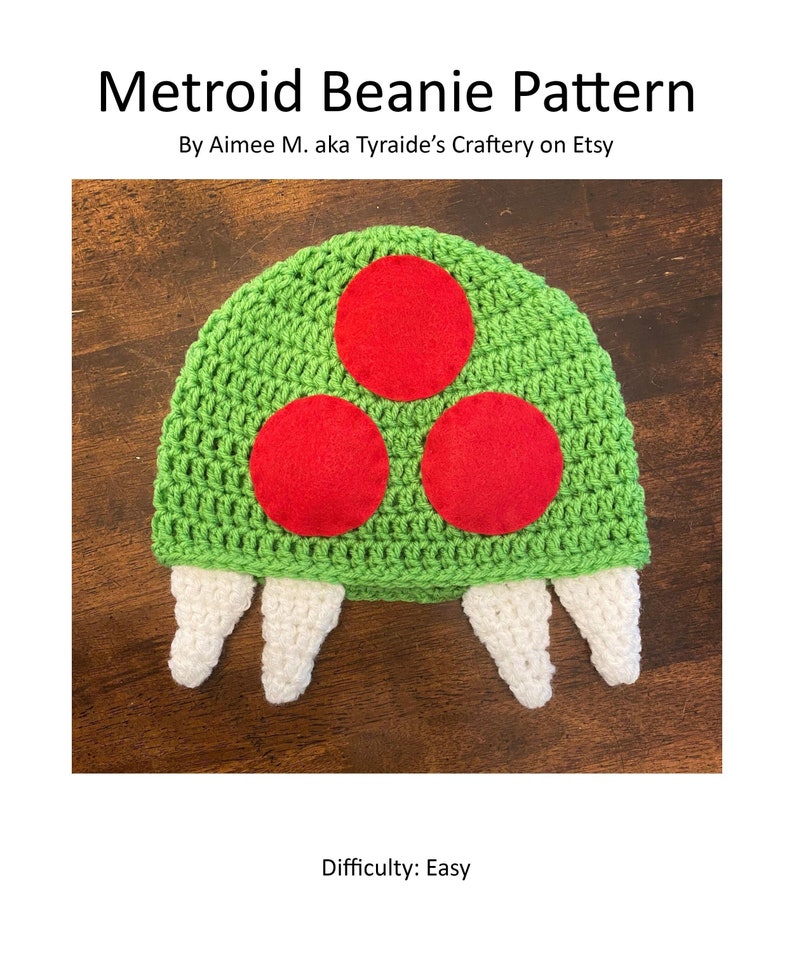 Metroid Crochet Beanie Hat Pattern Cosplay Halloween Costume - Etsy