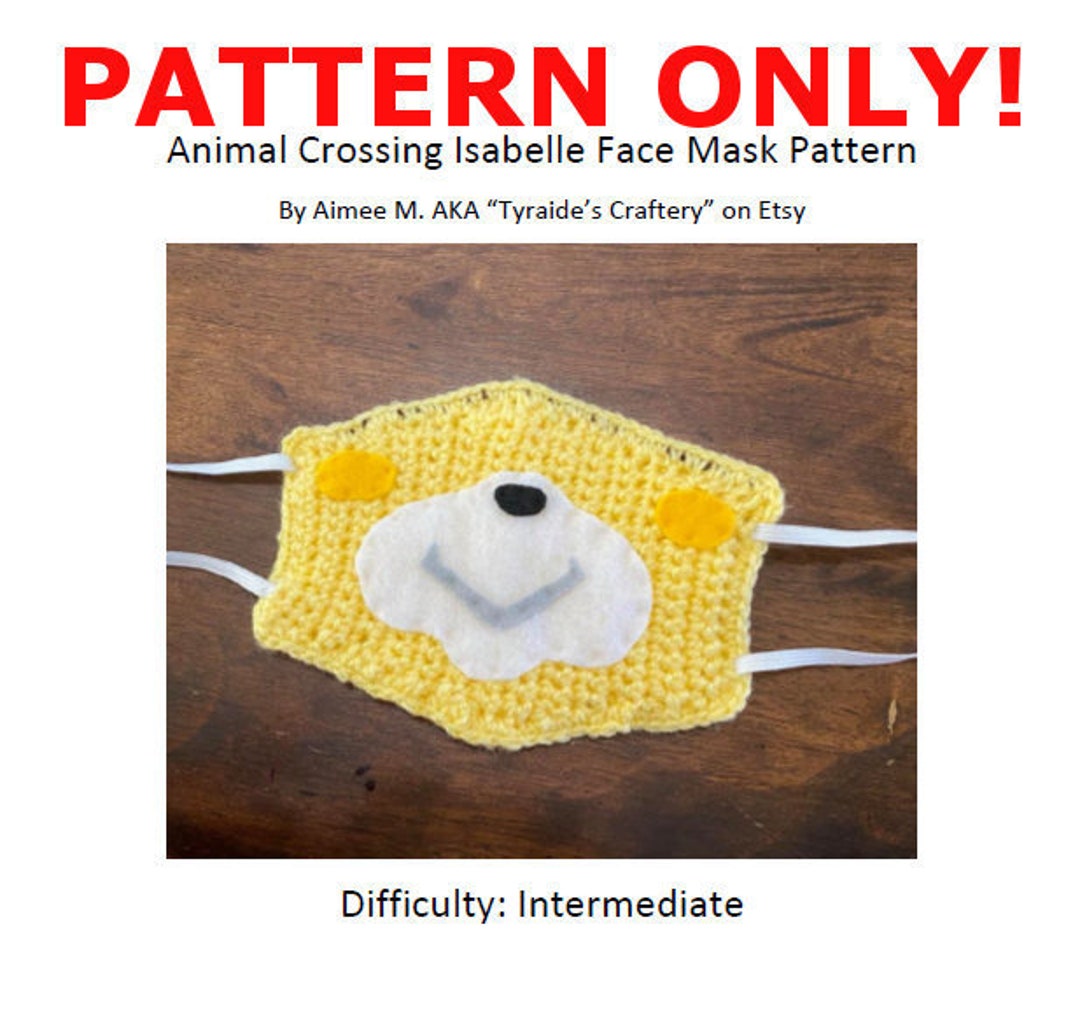 Animal Crossing Isabelle Reusable Face Mask Crochet Pattern - Etsy
