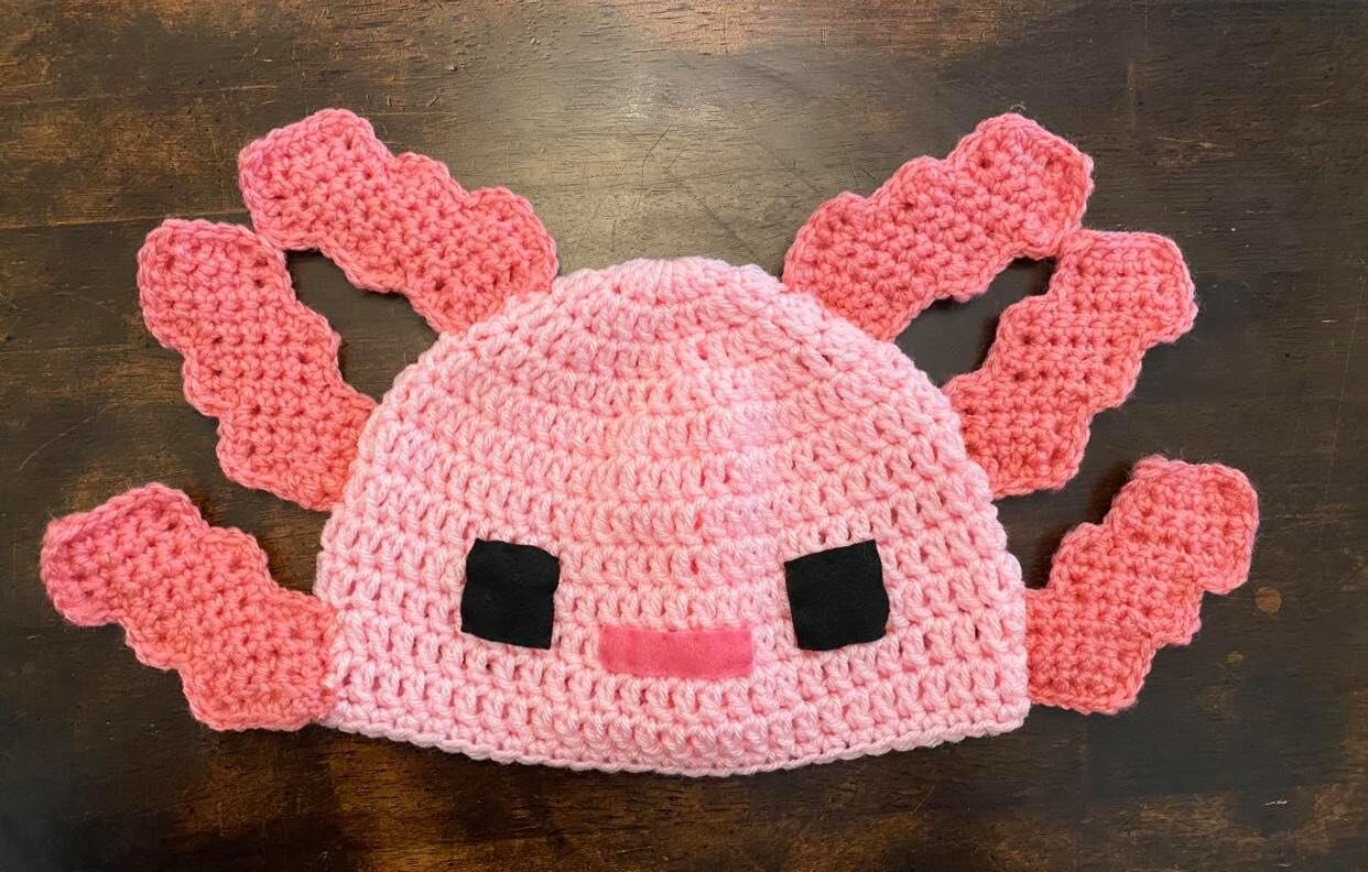Minecraft Axolotl Beanie Crochet Pattern PDF Halloween Costume ...