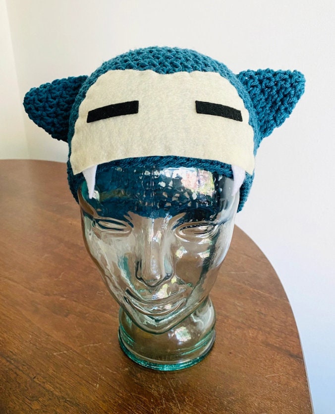 Pokemon Red and Blue Snorlax Sleeping Cat Crochet Beanie Hat Pattern ...