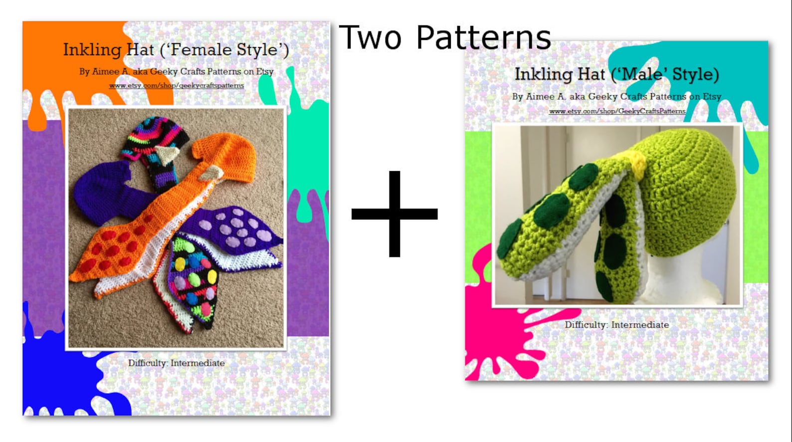 Splatoon Inkling Hat Crochet Pattern Bundle - Etsy