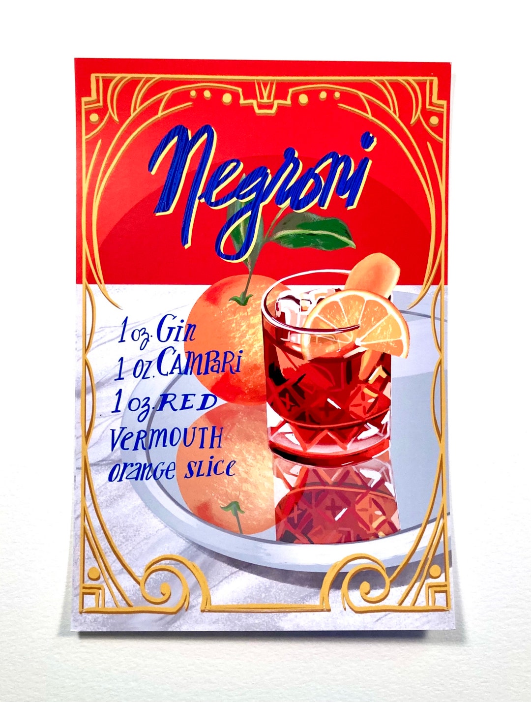 Negroni Recipe Card - Etsy