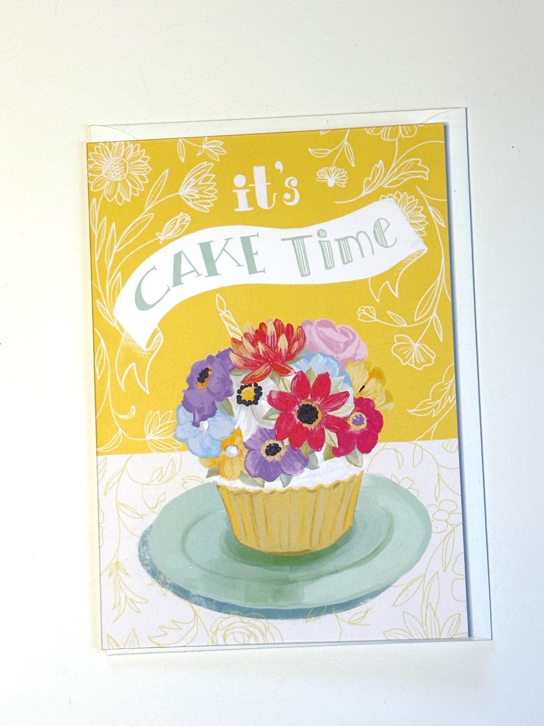 Note Card/birthday Card/cake Time - Etsy