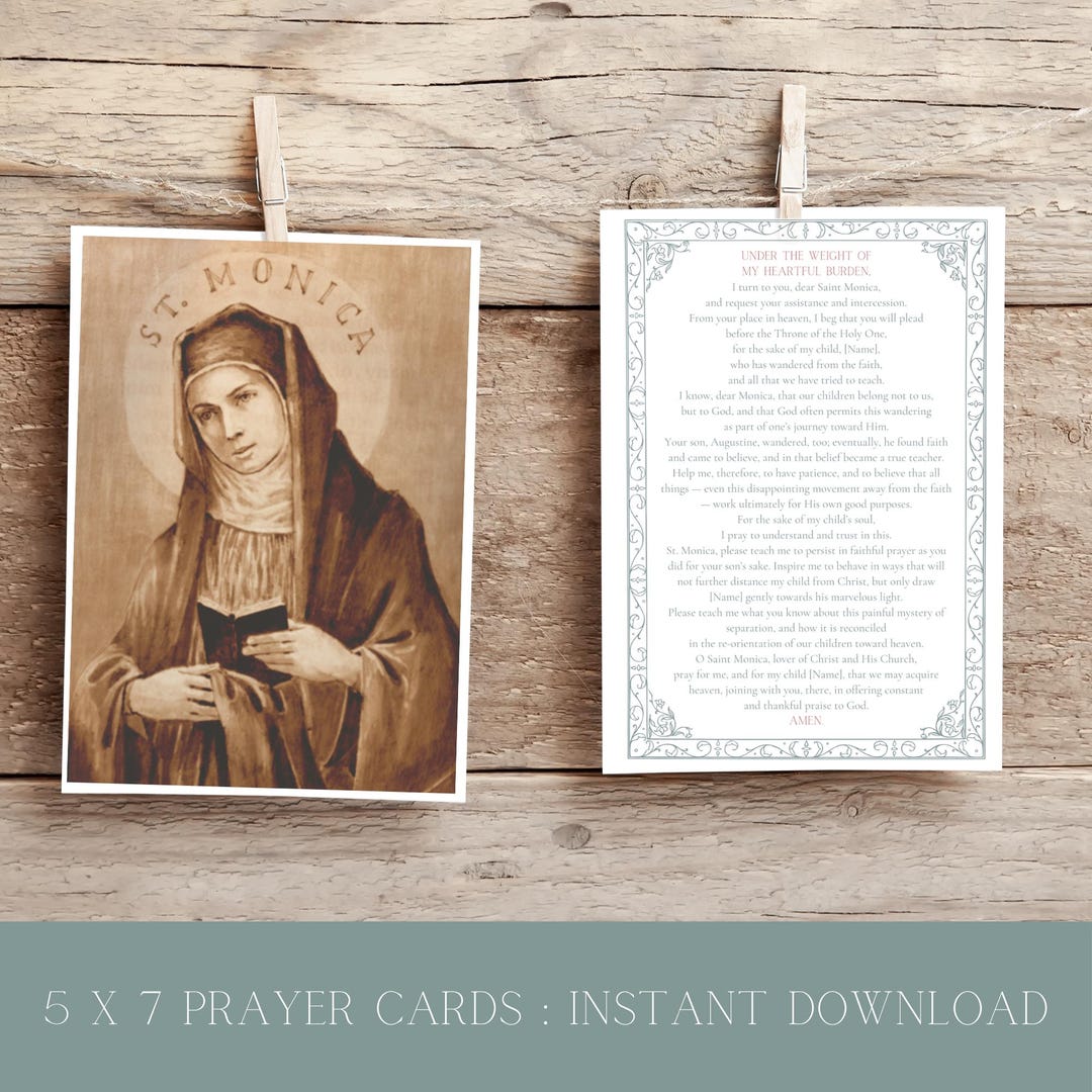 Digital Print St Monica | Digital Card | Printable Prayer Cards ...