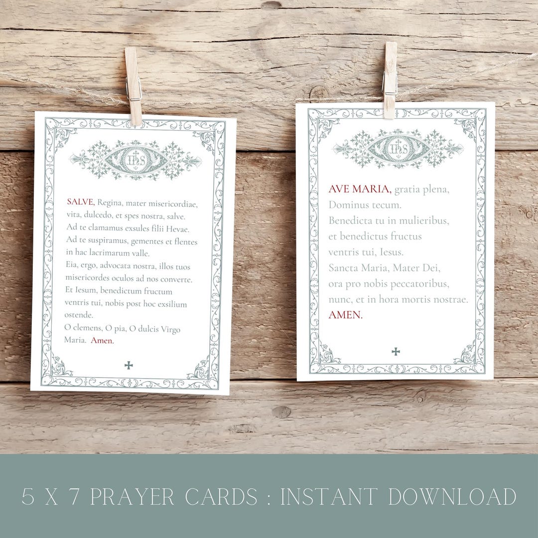 Digital Prayer Card Marian Latin | Digital Card | Printable Prayer ...