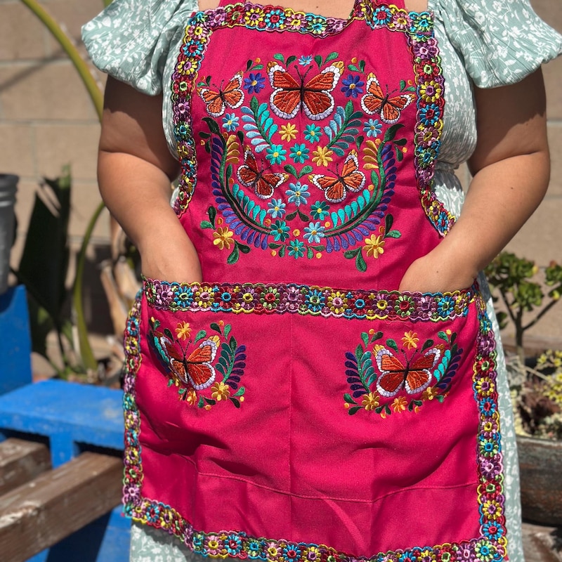 Mexican Embroidered Apron - Etsy