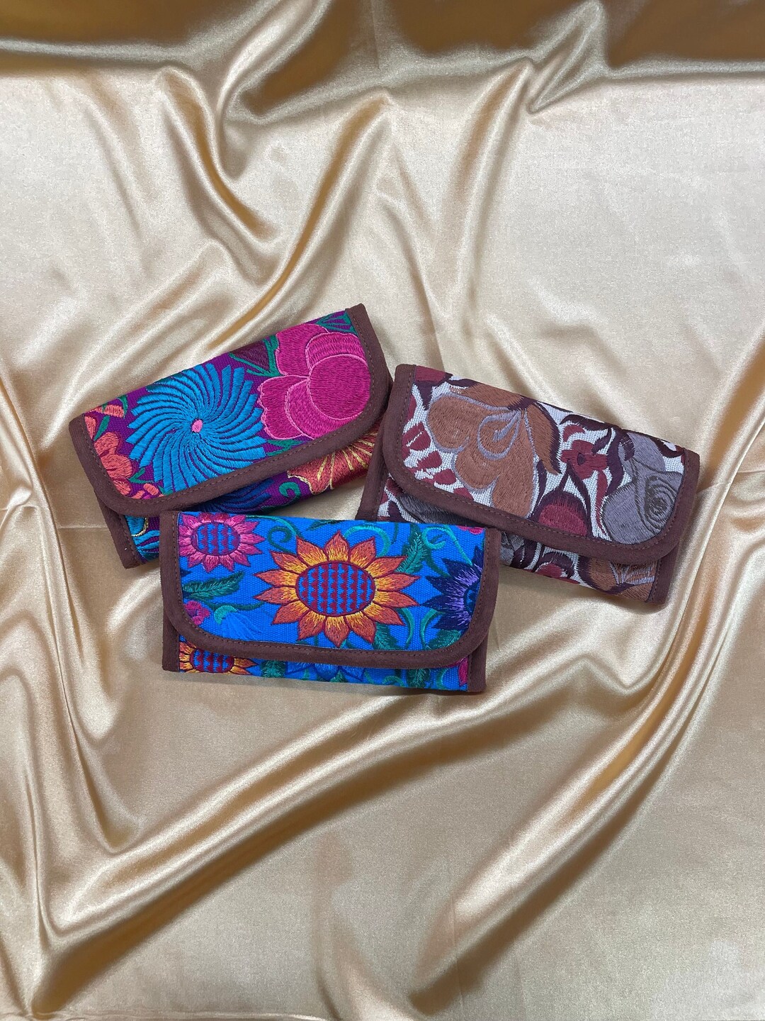 Mexican Floral Embroidered Wallet - Etsy