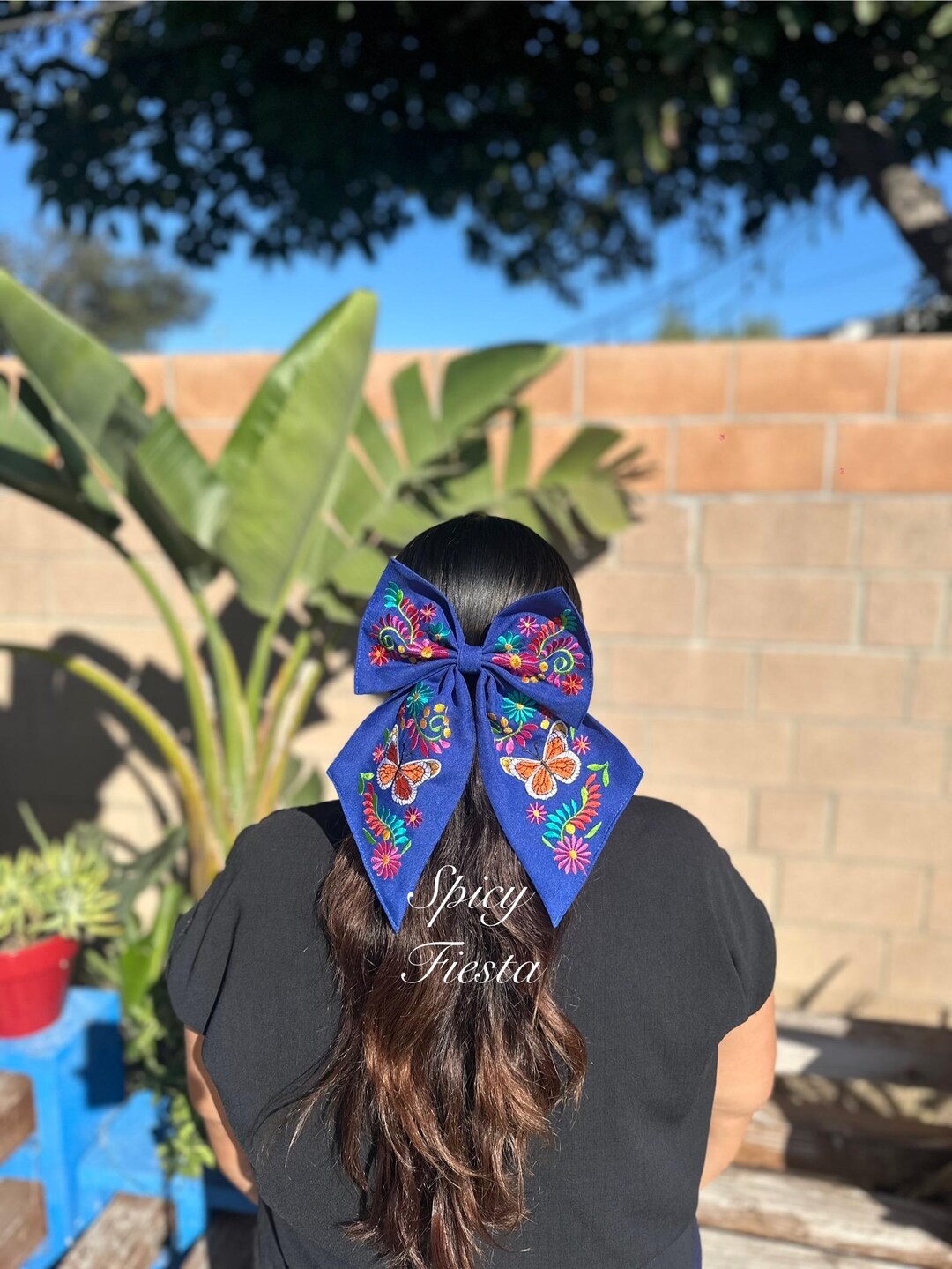Embroidered Monarch Butterfly Hair Bow Clip: Small Handmade Moño - Etsy