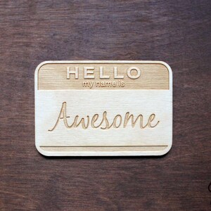 Hello My Name is Awesome Name Tag Badge Gifts for Awesome People Funny ...