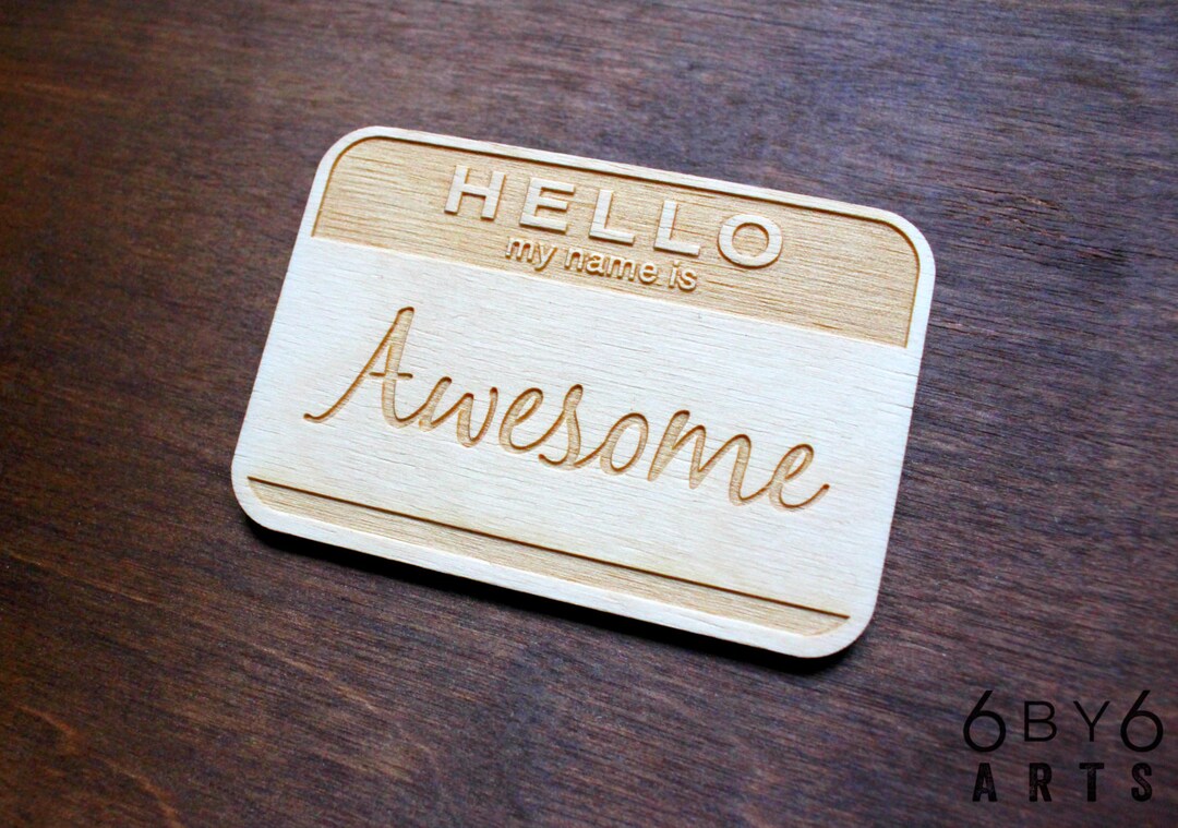 Hello My Name is Awesome Name Tag Badge Gifts for Awesome People Funny ...