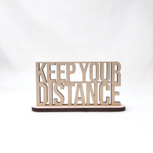 Keep Your Distance Standing Desk Sign | Shelf and Table Freestanding ...