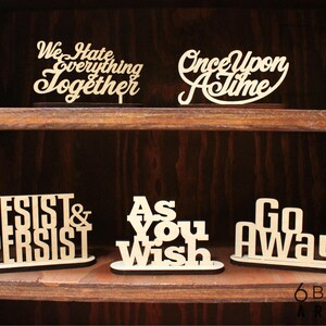 Resist & Persist Standing Desk Sign | Shelf and Table Freestanding ...