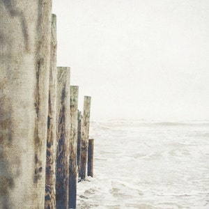 Ocean Wood Posts, Beach Wood Pillars, Seaside Pier, Galveston Texas ...