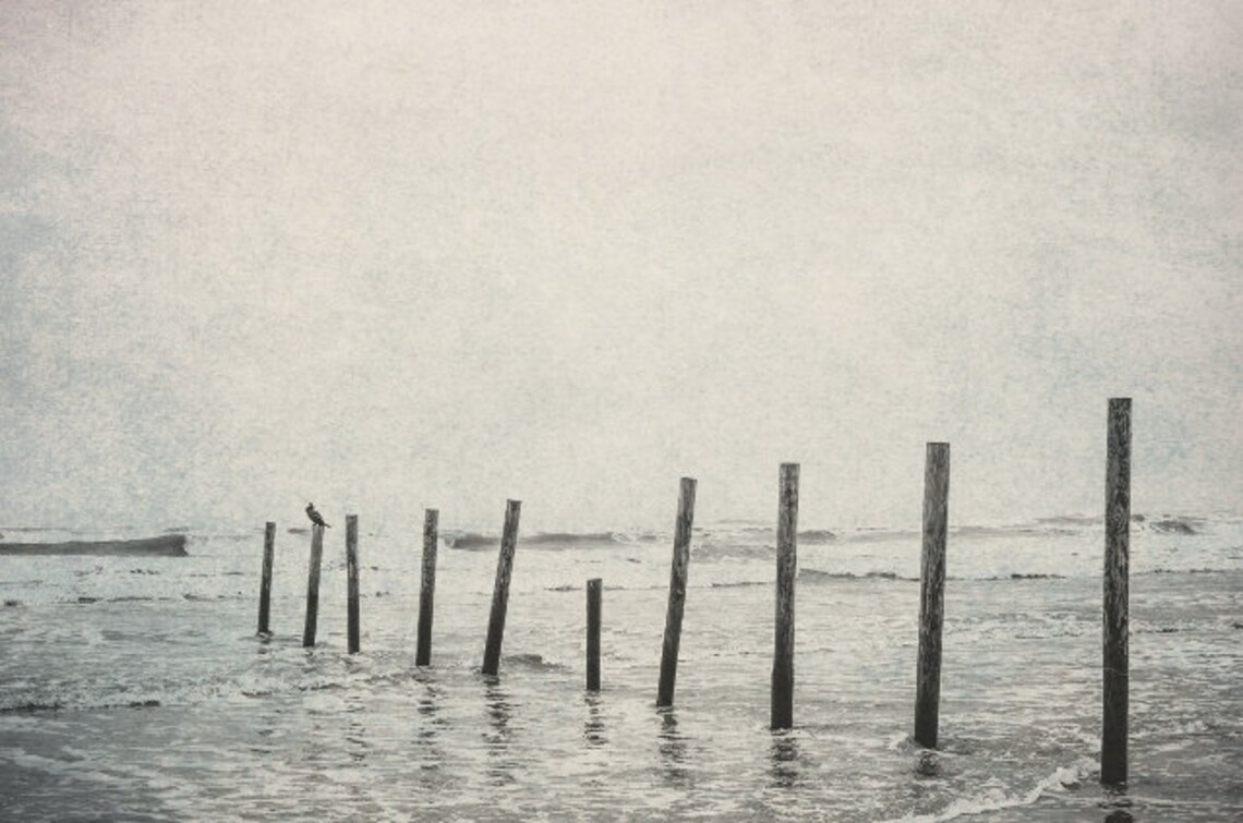 Ocean Wood Posts Beach Wood Pillars Seaside Pier Galveston - Etsy