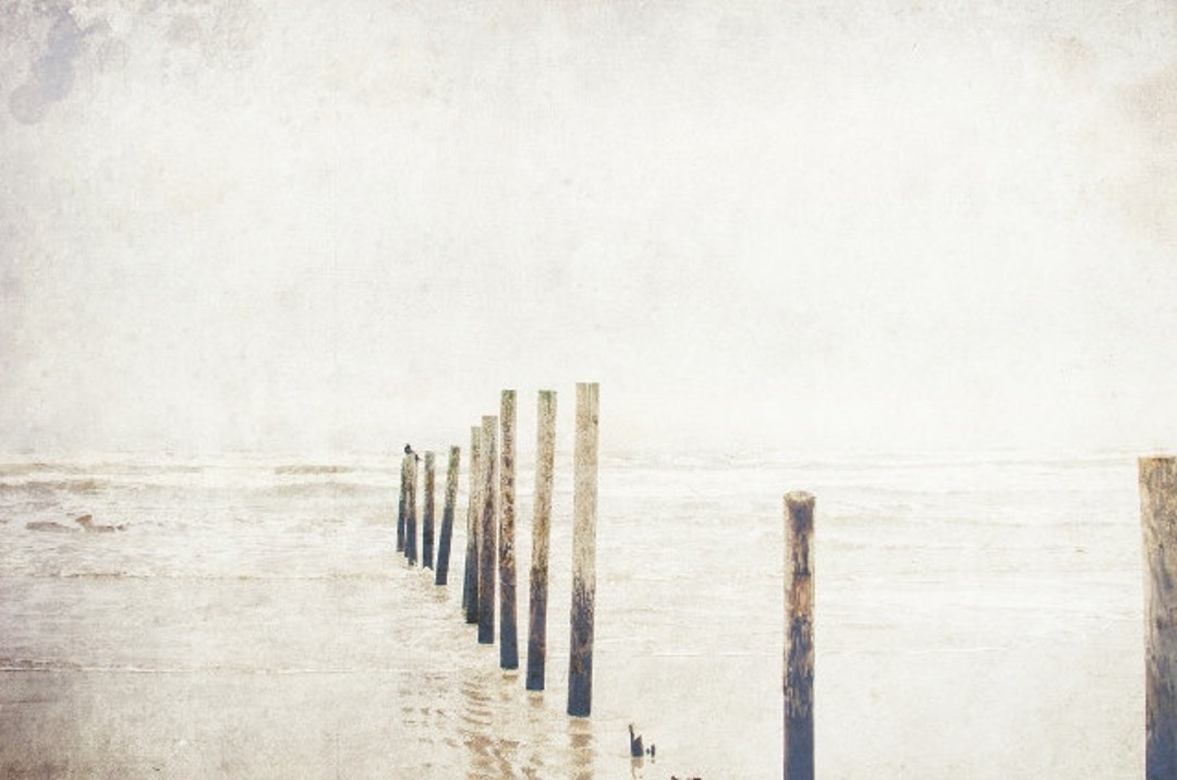 Ocean Wood Posts, Beach Wood Pillars, Seaside Pier, Galveston Texas ...