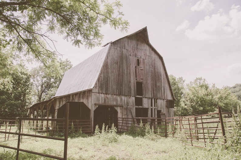 Set of 4, Old Barn Photography, Home Decor Old Farm Country Rustic Wall ...