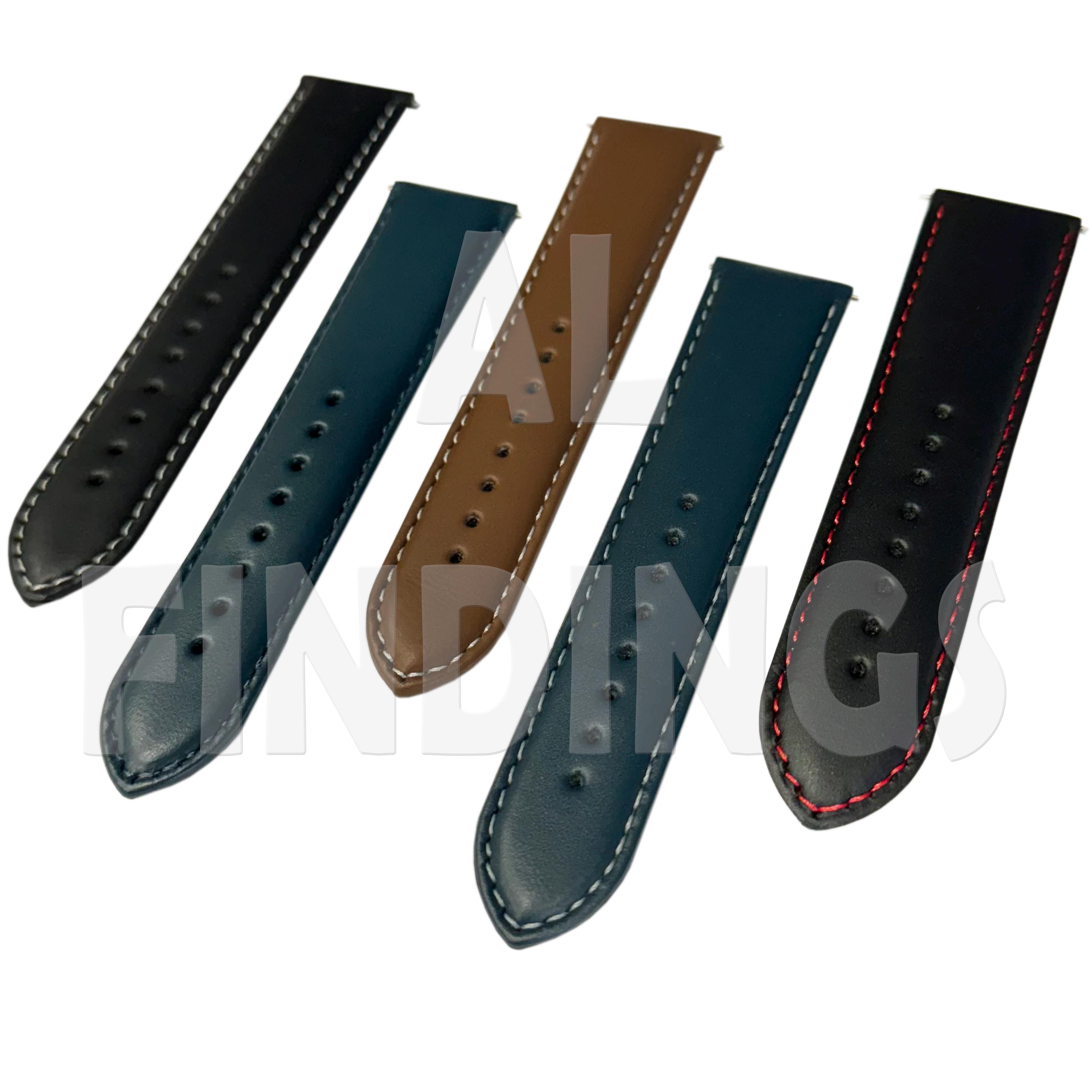 24mm Genuine Smooth Leather Watch Strap Straps Band Mens Gents Padded ...