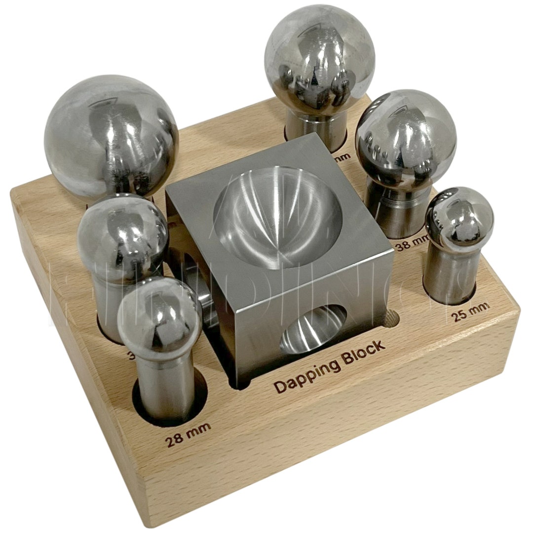 7pc X Large Doming Block & Punch Set Made of Steel Dapping Wood Storage ...
