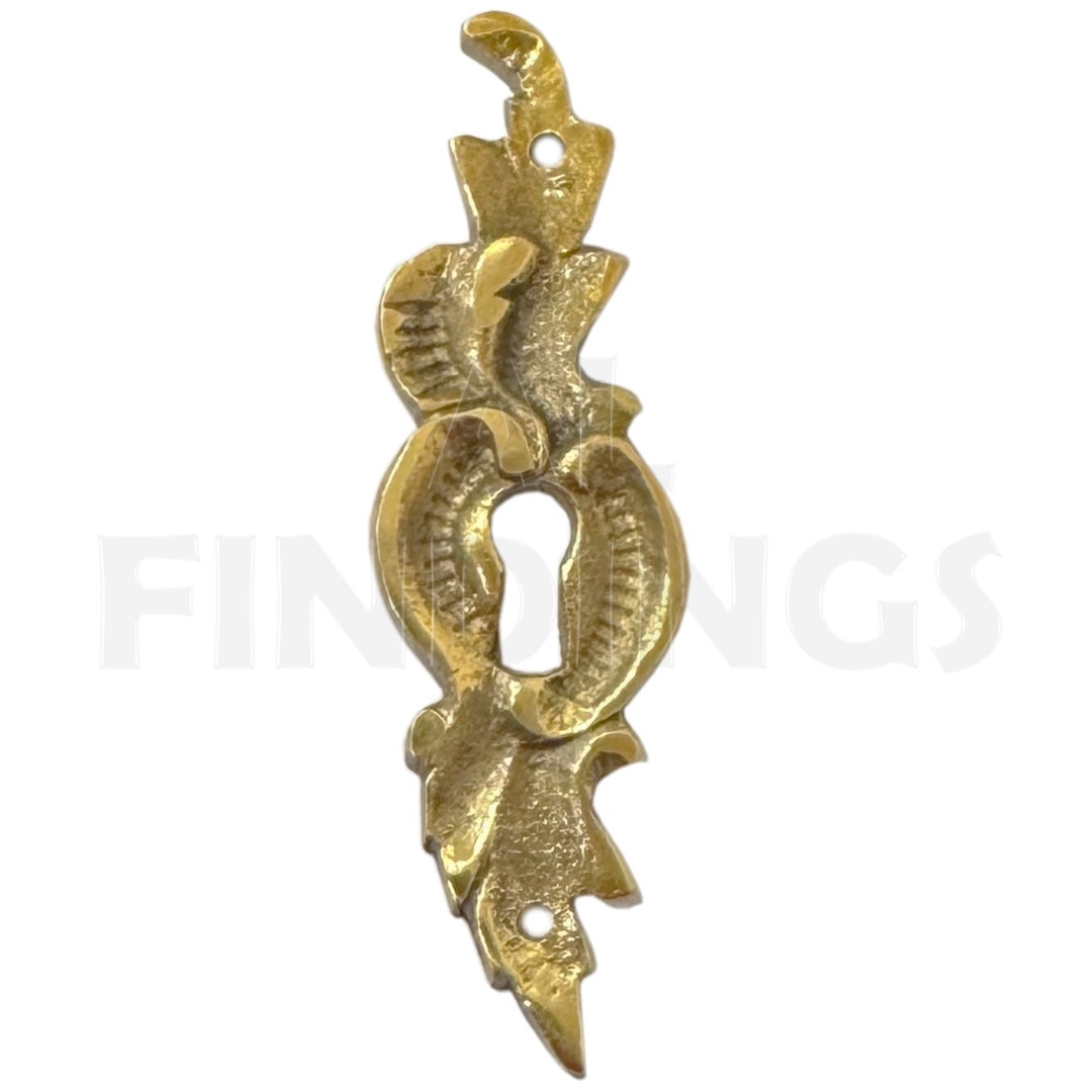 Ornate Brass Escutcheon Key Hole Cover Surround Clock Long Case Fancy ...