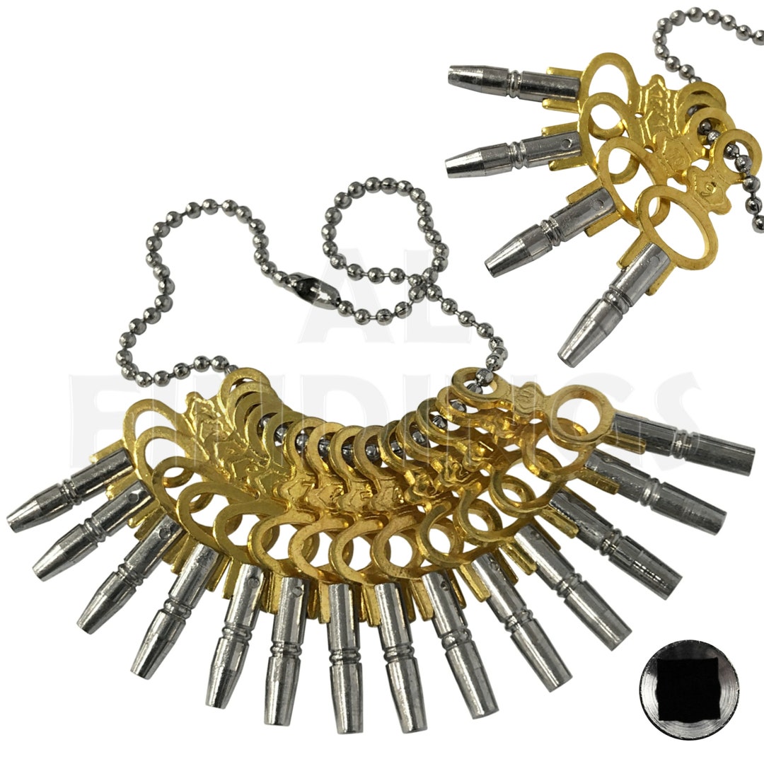 Set of 14 Pocket Watch Keys Size 00-12 Tools Winder Vintage Winder Key ...