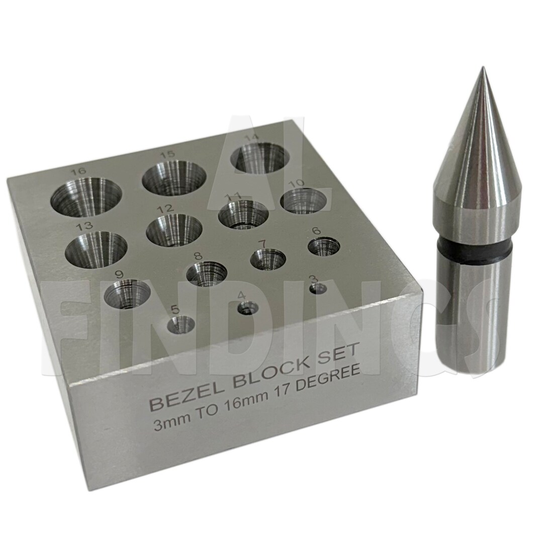 Collet Block With Round Holes Jewellers Bezel Forming Punch 17 Degrees ...