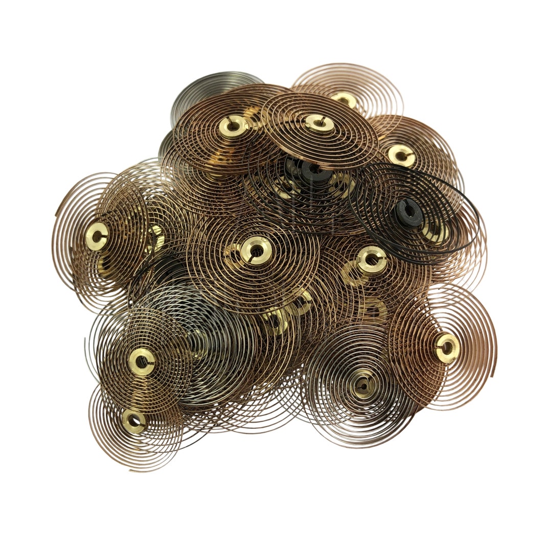 100x Mixed Alarm Clock Hairspring Sizes Spares Clock Makers Hair ...