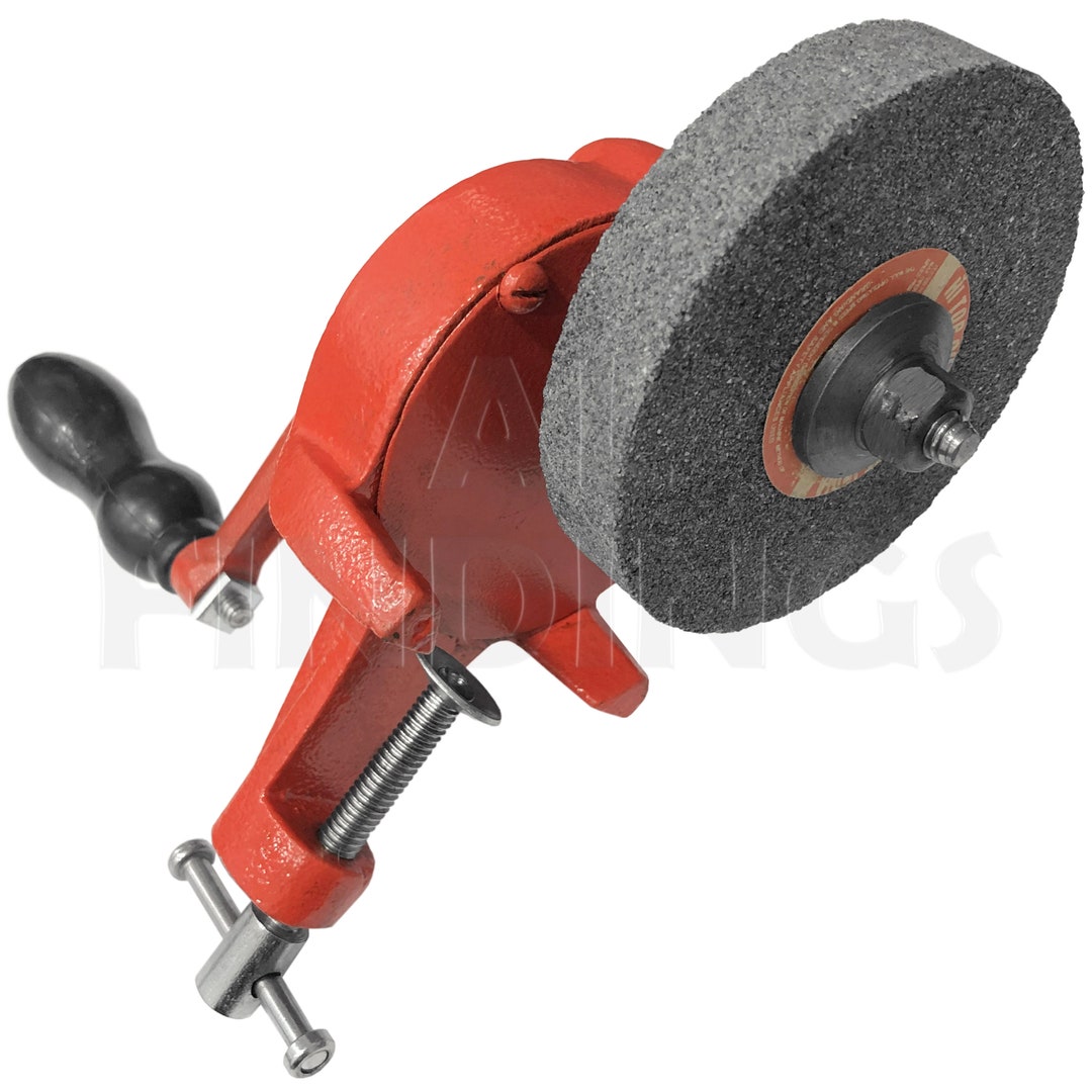 4" Hand Operated Grinding Grinder Bench Mounted Stone Jewellery Watch ...