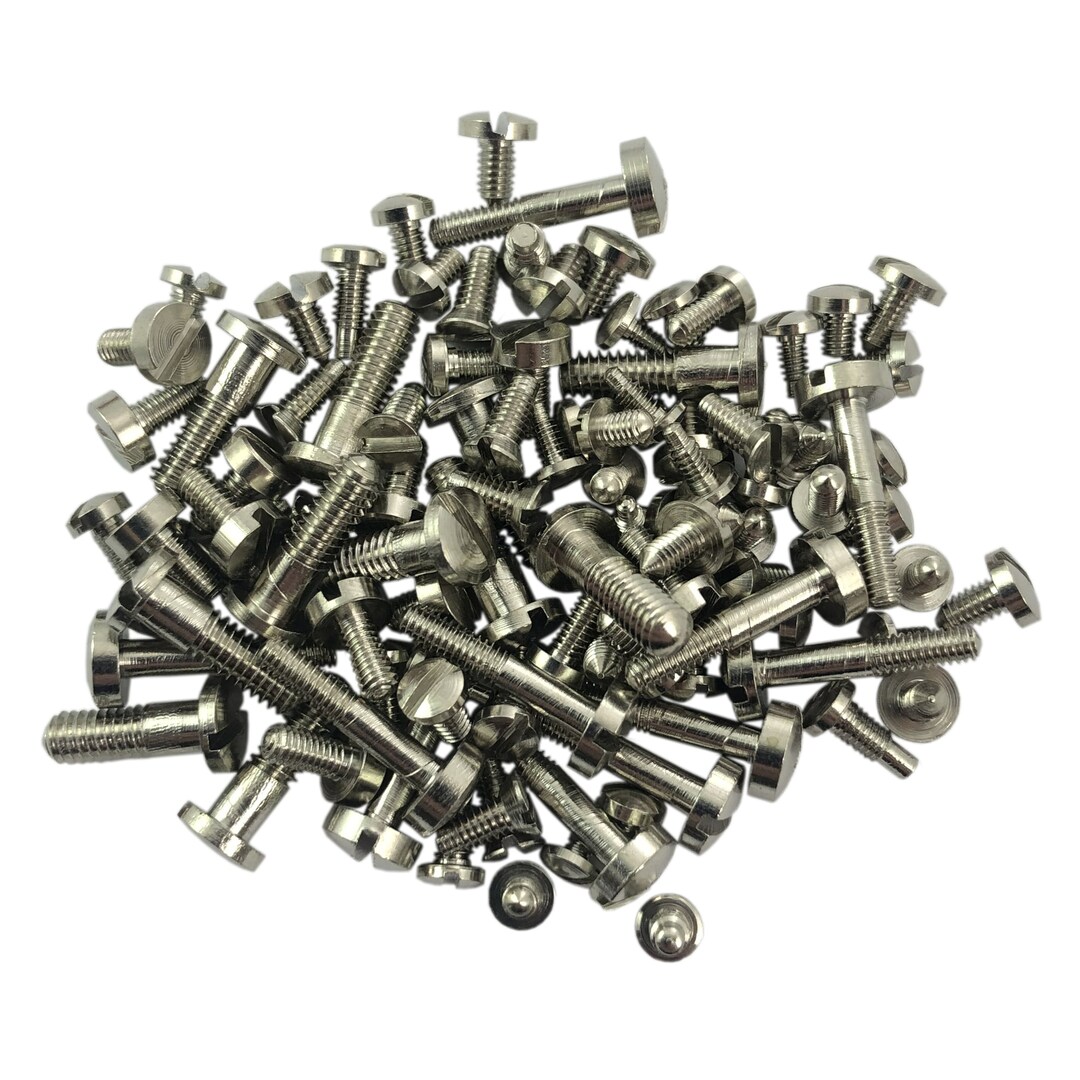 100 Clock Screws Mixed Size SILVER for Movements Cases Bells Spares ...