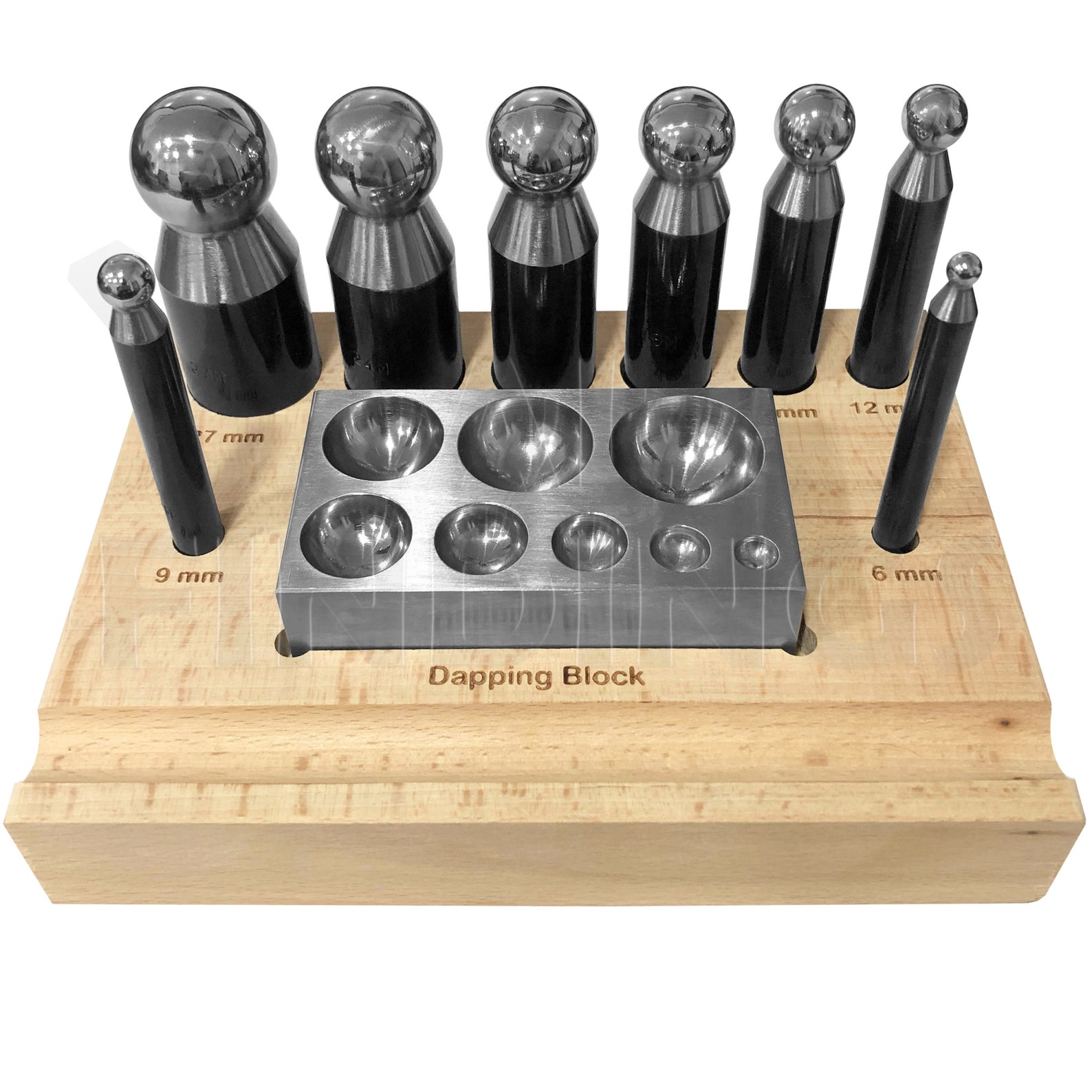 8pc Doming Block and Punch Set Made of Steel Dapping Wood - Etsy