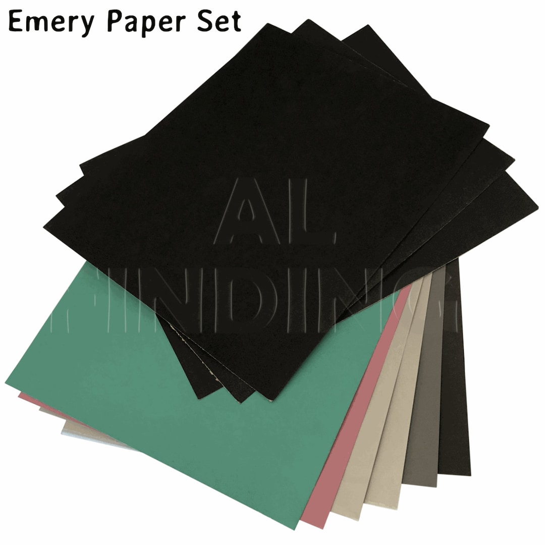 7 Assorted Grit Emery Cloth Sheets Coarse to Fine Emery Sand Paper Wood ...