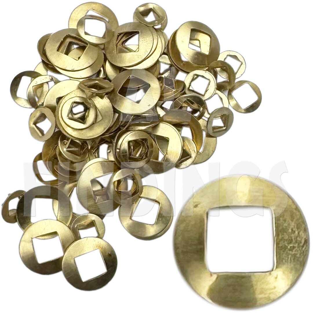 Brass Clock Washers, Square Hole 100 Washer Mix Clockmaker Movement ...